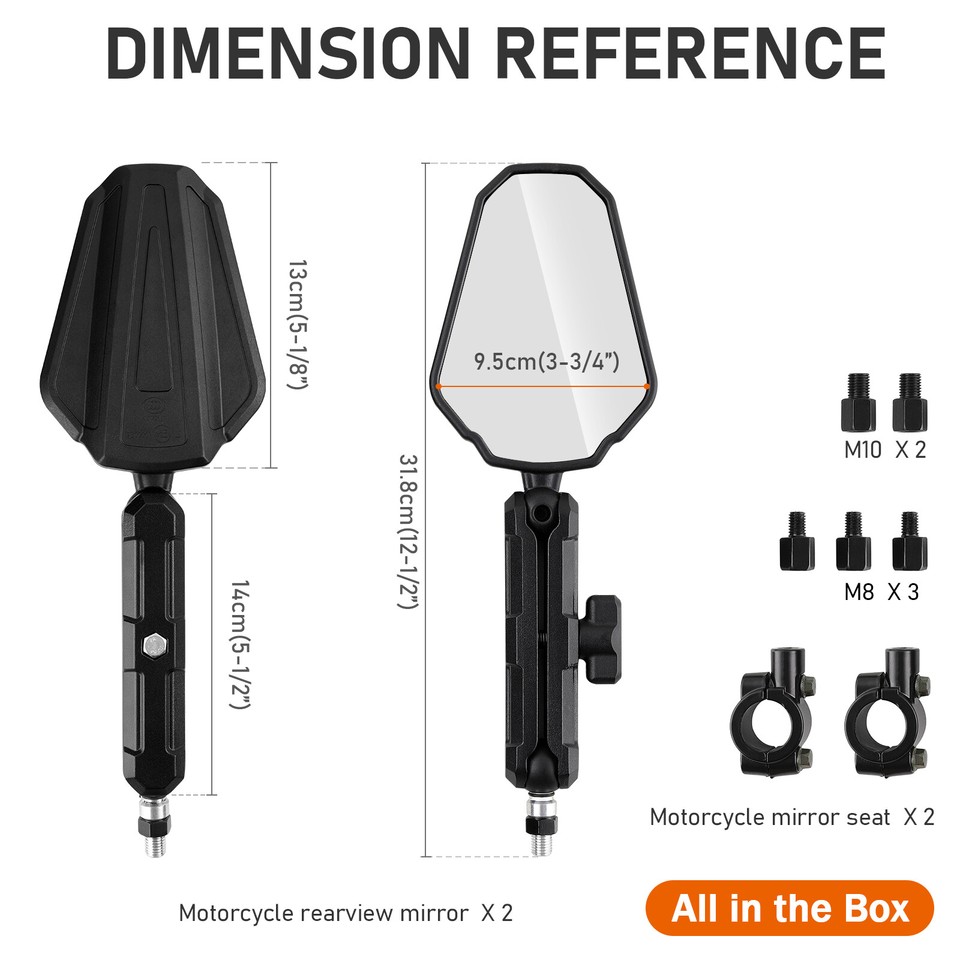 Foldable Adventure Motorcycle Rearview Mirrors For Suzuki DR200 350 ...
