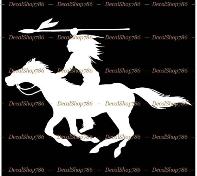 Native American Indian Warrior on Horse - Car Vinyl Die-Cut Peel N ...