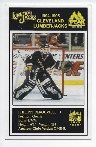 1994-95 Cleveland Lumberjacks (IHL) Philippe DeRouville (goalie ...
