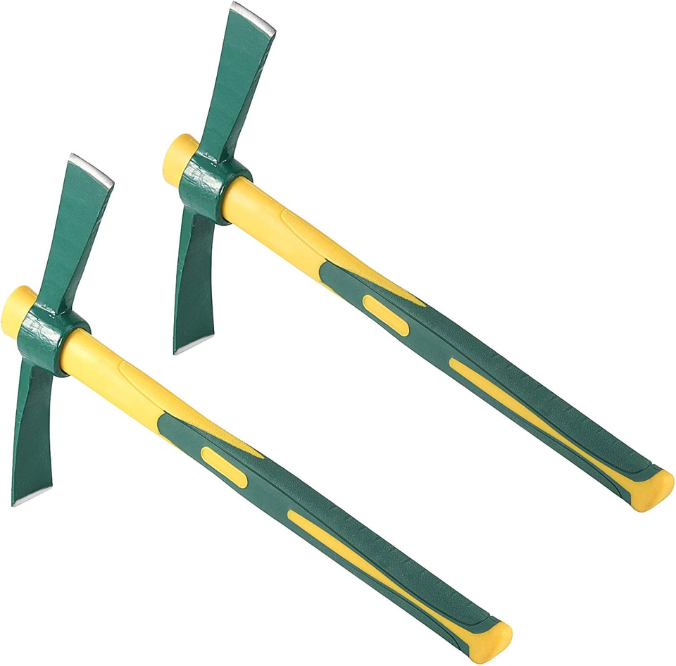 2 PCS 15 Inch Solid Pick Mattock, Forged Garden Pick Axe, Weeding ...