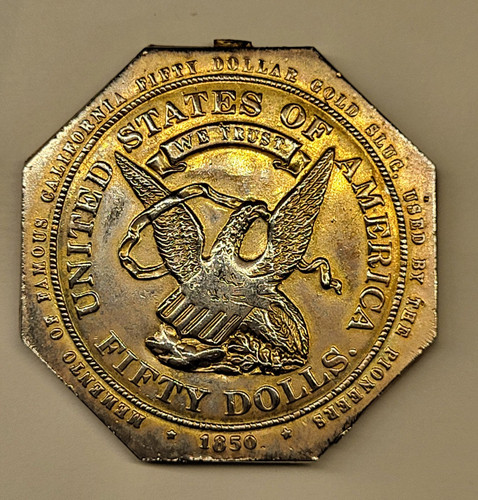 Octagonal 1850 United States Gold Plated 50 Dollar Token Slug | eBay