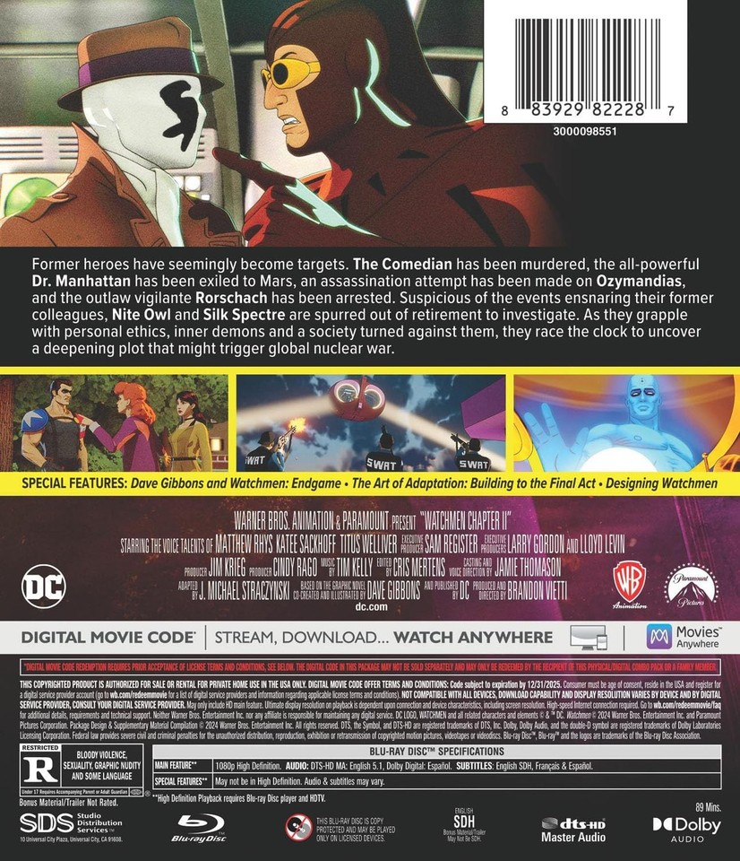 Watchmen Chapter II (Blu-ray + Digital) (Blu-ray) Matthew Rhys Katee ...