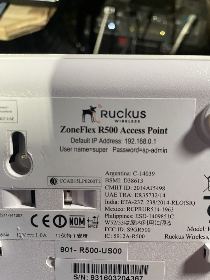 Ruckus Wireless ZoneFlex R500 Wireless Dual-Band Access Point 802.11ac ...