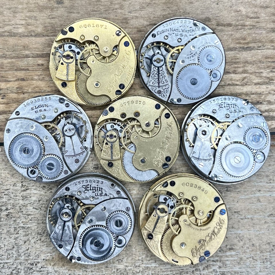 0s Elgin Pocket Watch Movements - Grade 109, 113, 320, 324 - 7, 11 ...