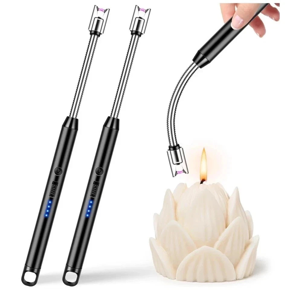 2 Pack Rechargeable Electric Candle Lighters - USB Plasma Arc Lighter ...