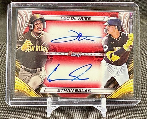 2024 Bowmans Best Ethan Salas & Leo De Vries Dual Autograph Red 1/5🔥🔥 ...