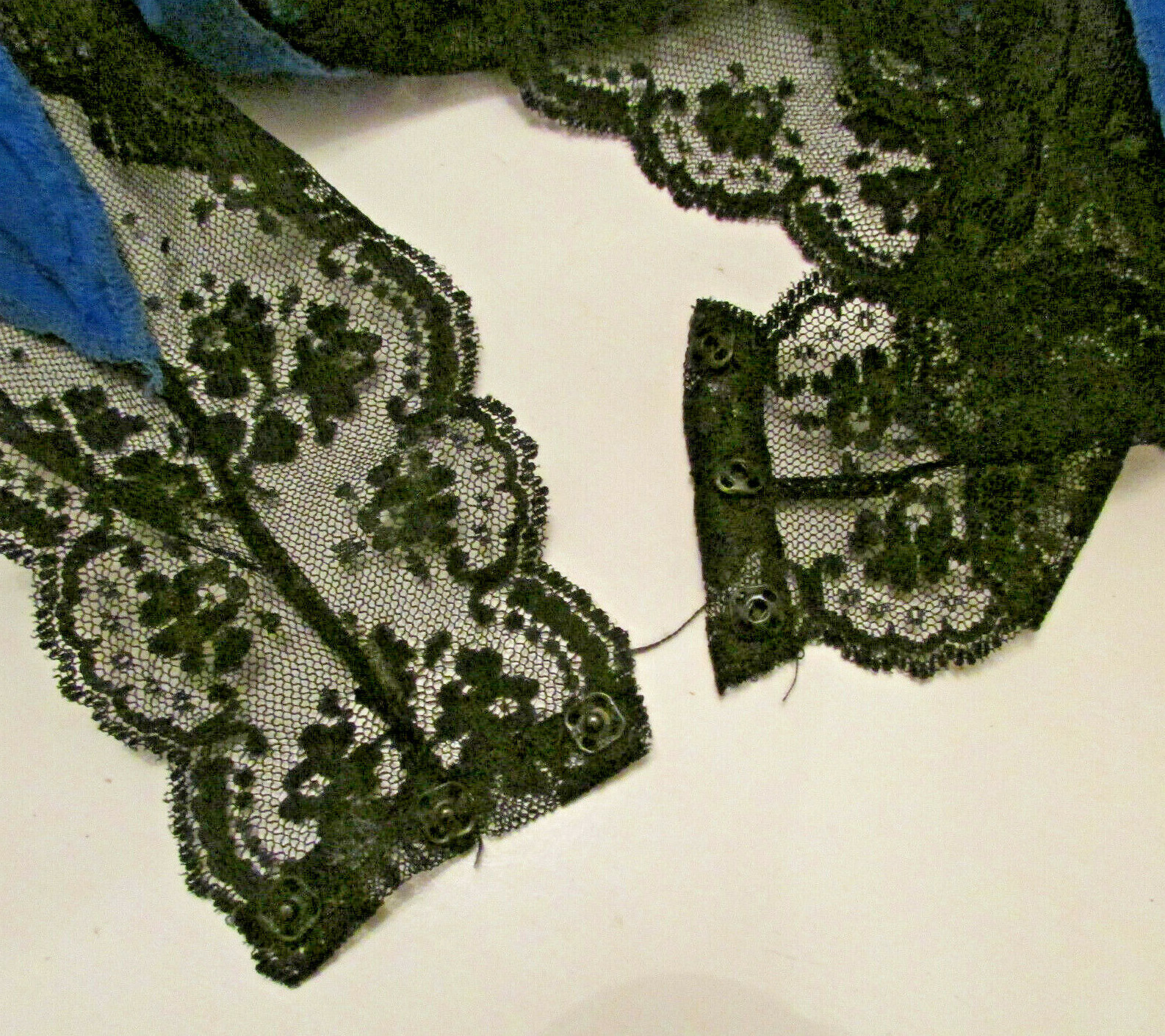 Delicates JC Penney Blue Shiny Satin Lace Trim Hi-Cut… - Gem