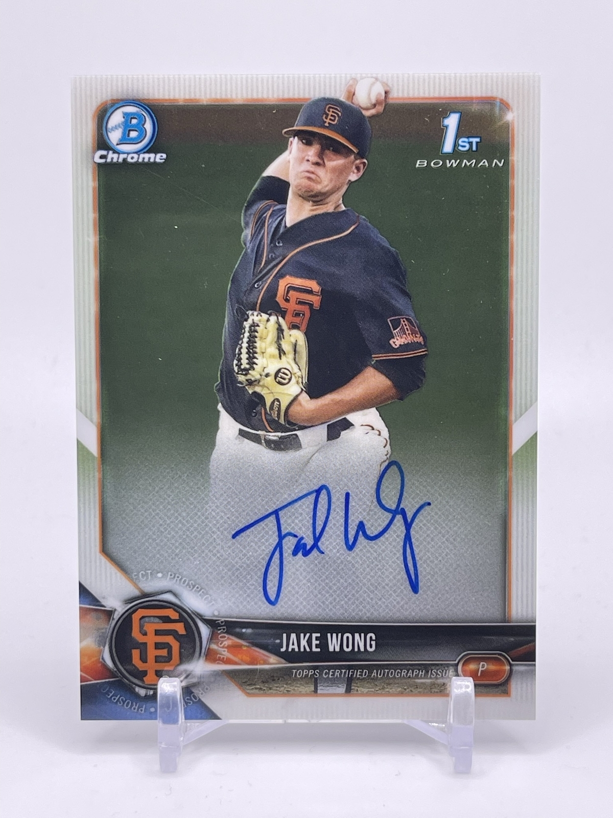 Jake Wong 2018 1st Bowman Draft Chrome Auto #CDA-JW San Francisco ...