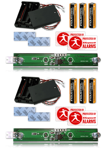 Dummy Alarm Box Twin Flashing LED KIT Inc Batteries 4 Yr Life 2 Pack ...