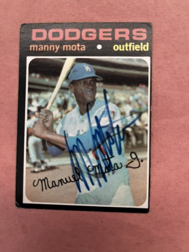 1971 Topps #112 Los Angeles Dodgers Manny Mota Autograph | eBay