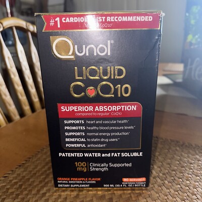 Qunol Liquid CoQ10 Superior Absorption Natural Supplement 100mg 30.4 OZ ...