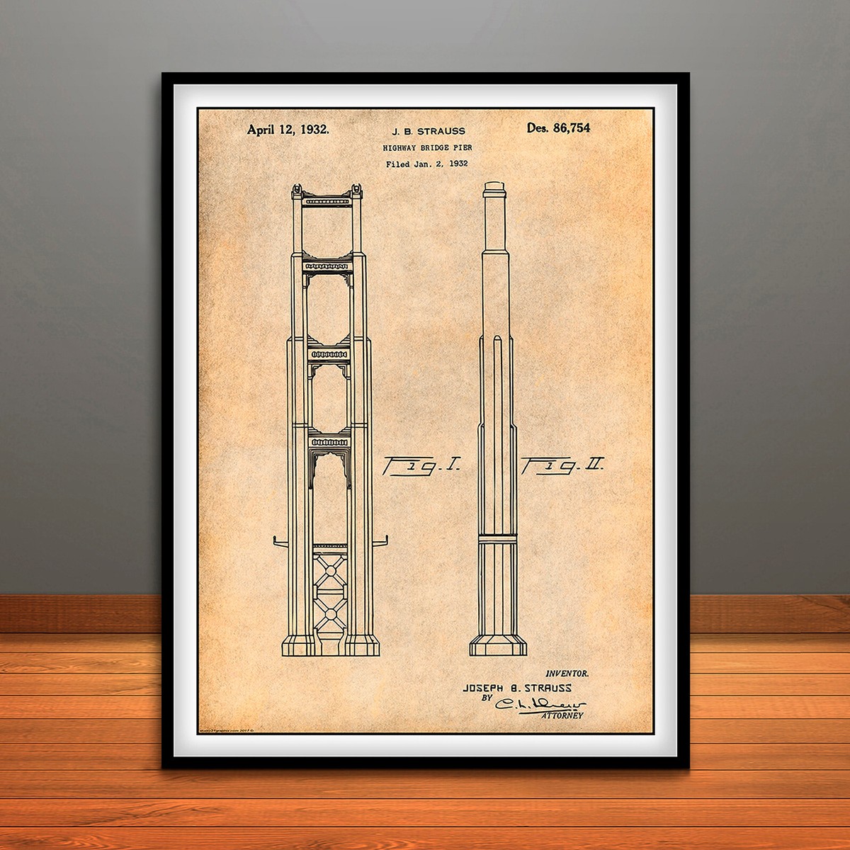 Golden Gate Bridge Blueprint Art Golden Gate Bridge Blueprint Blue,