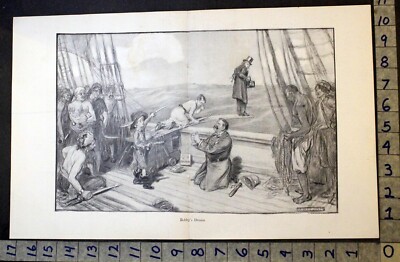 1913 PIRATE SHIP WALKING PLANK NAUTICAL COMIC BAYARD JONES ARTIST PRINT ...