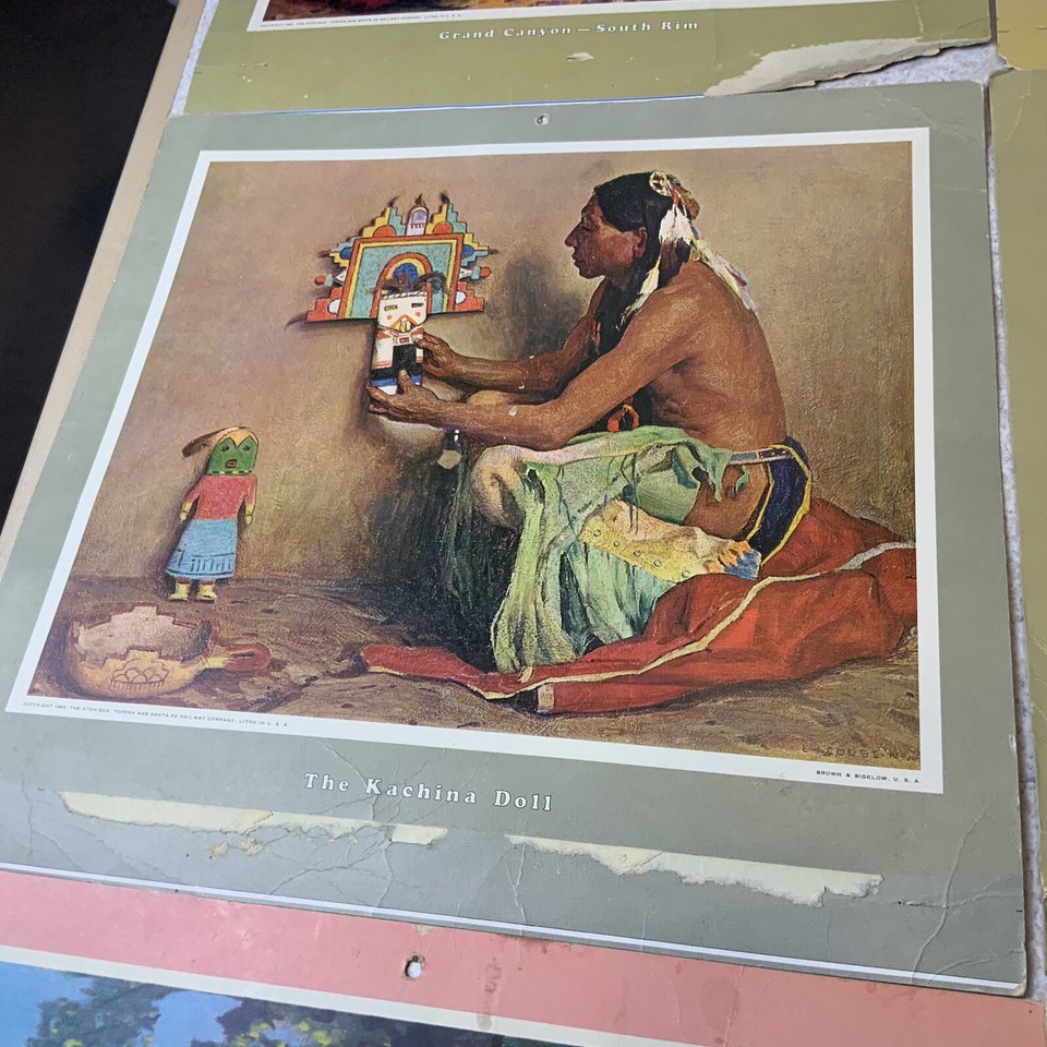 1950’s - 60’s Era Santa Fe Calendar Covers Native American Litho Copies ...
