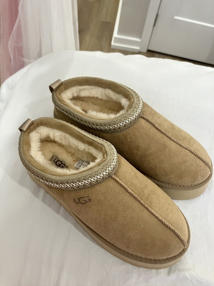 Women’s Uggs Tazzman Suede/Sand Slippers | eBay