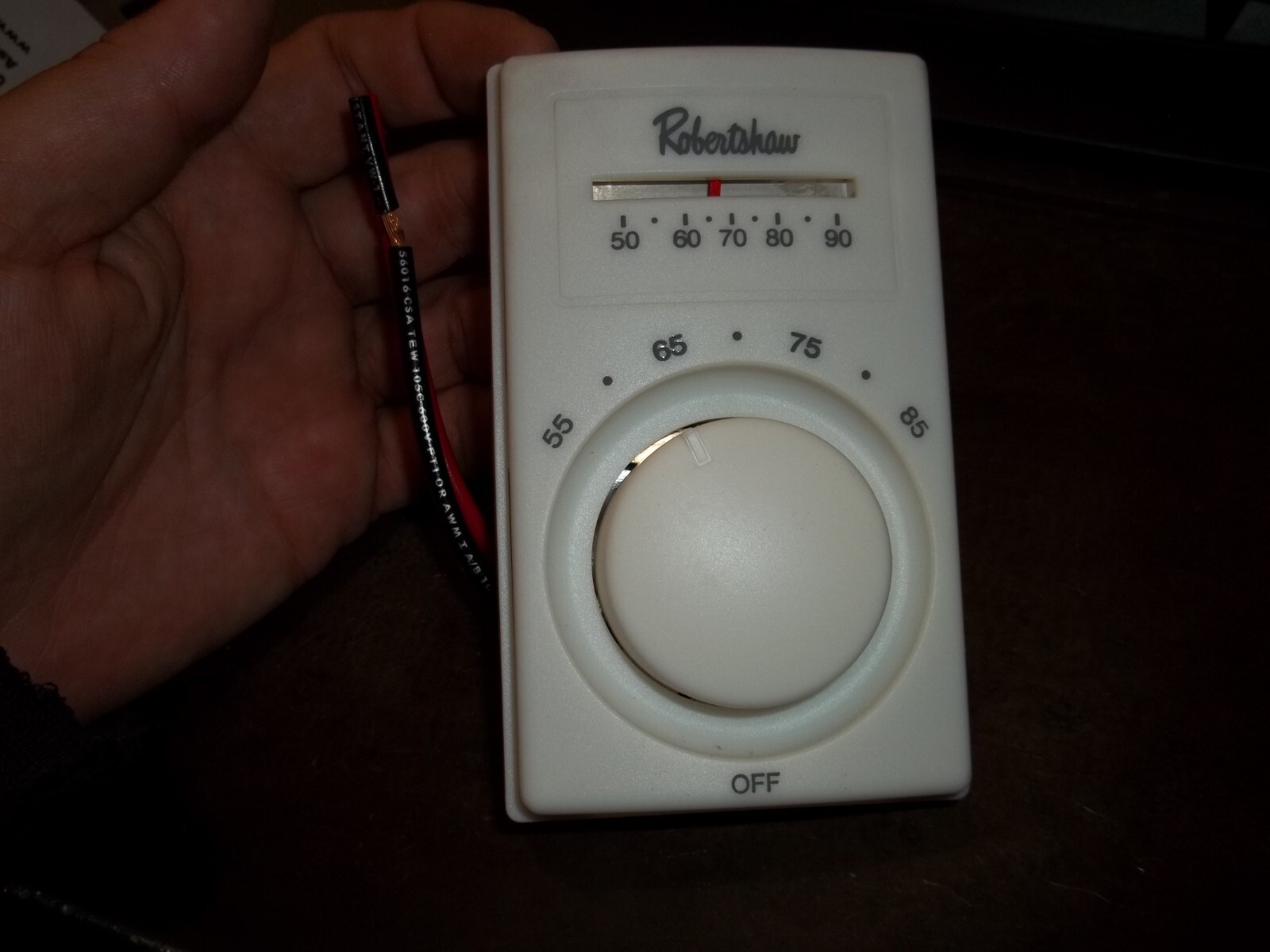 NIB ROBERTSHAW 801 M601-25 1TKF9 LINE VOLTAGE THERMOSTAT W/ THERMOMETER ...