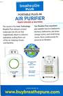 Breathe Pure PLUS Portable Plug-In Air Purifier Hepa Filter Ionic ...