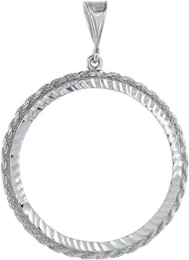 Sterling Silver Silver Eagle Rope Bezel 41 mm Coins 1 oz Dollar Coin ...
