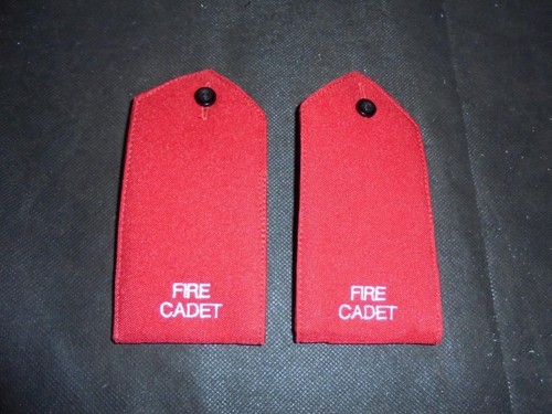 Fire Cadet Fire & Rescue Red Epaulettes Rank Slides | eBay