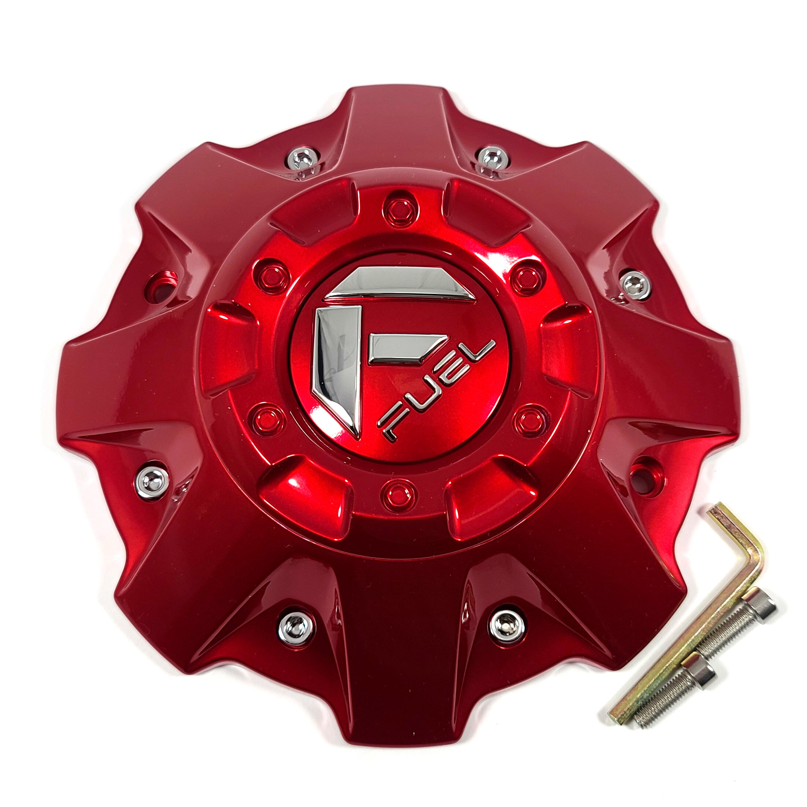 Fuel Gloss Red Center Cap 8"OD 1-7/8"H Bolt-On Open-End, Closed-End ...
