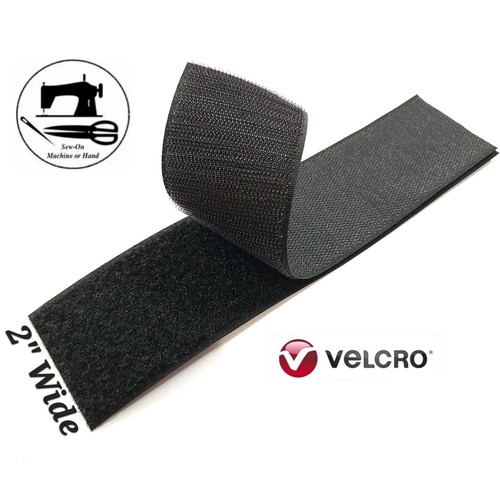 2” Wide x 8” (Inch) VELCRO® Brand Sew-On Strip (Hook & Loop) - Black | eBay