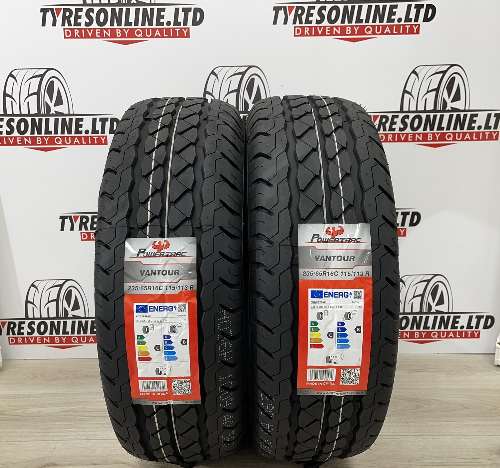 2 X 235 65 16C POWERTRAC 115/113R 235/65R16C COMMERCIAL M+S VAN TYRES C ...