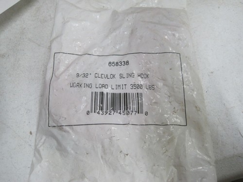 Columbus McKinnon 658338 CM Clevlok Sling Hook 9/32" Load Limit 3500 ...