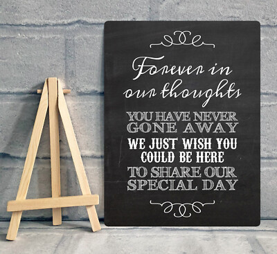 A5 Metal Wedding Memory Table Sign Printed With Chalkboard Effect And ...