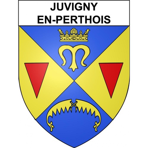 Juvigny-en-Perthois 55 ville sticker blason écusson autocollant adhésif ...