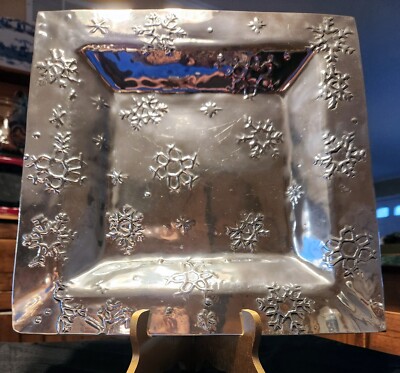 Vintage Daniel L Boone 1996 Polished Pewter Serving Tray Snowflakes ...