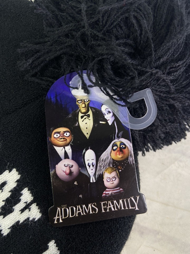 Addams Family Everyday Is Wednesday Black Pom Knit Beanie Cap Hat Adult ...