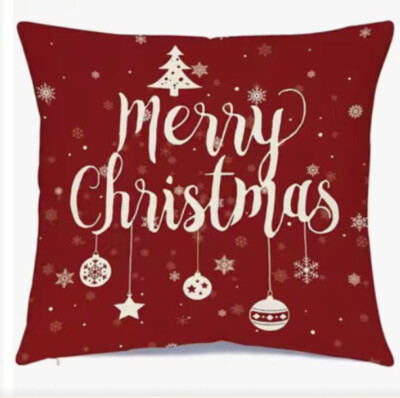 MERRY CHRISTMAS Snowflake Ornaments Christmas Throw Pillow Cover ...