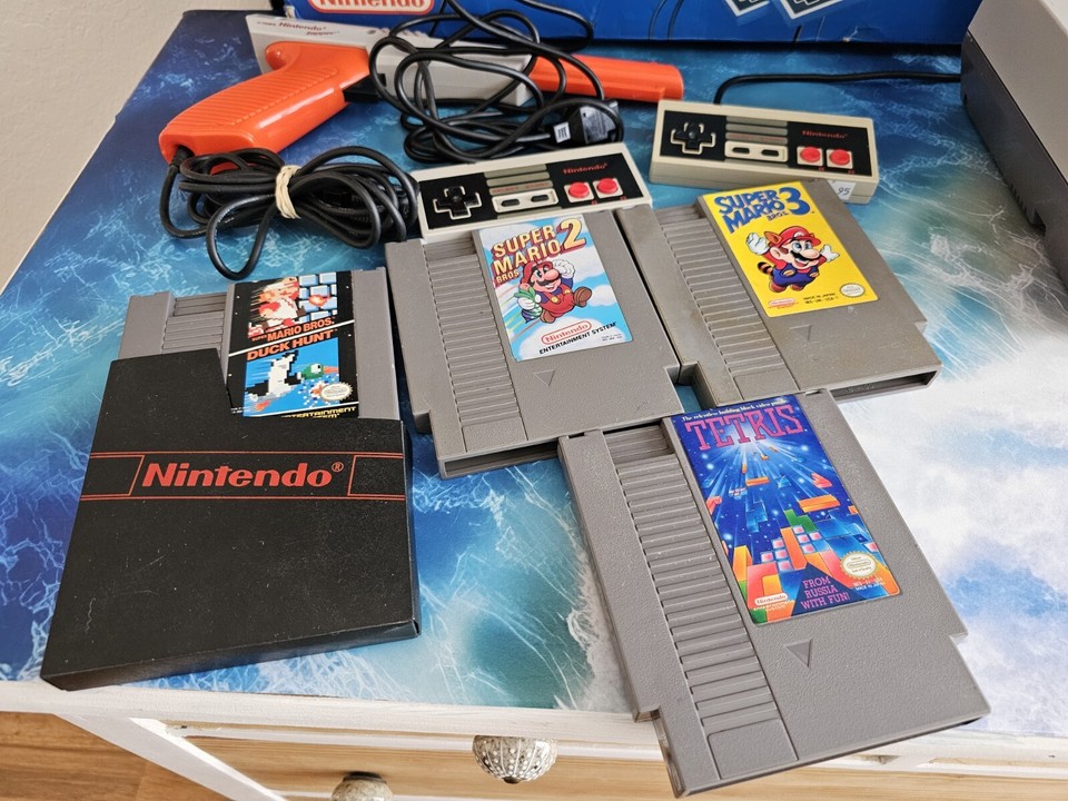original nintendo nes system console in box W/ Games | eBay