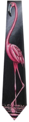 Men's Black Pink Novelty Flamingo Theme Necktie Colorful Bird Clubs | eBay