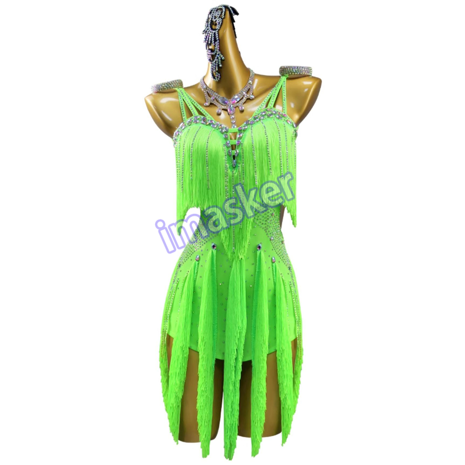 Latin Dance Dress Women Competition Tassels Slip Rumba Chacha Samba ...