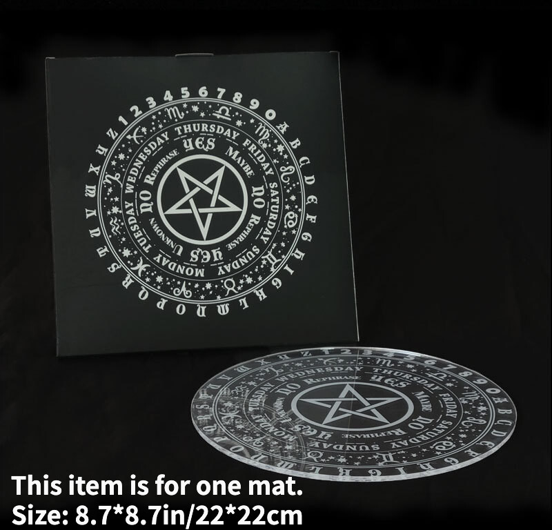 Table Pendulum Chart Tarot Wicca Pagan Altar Props Pentagram Acrylic ...