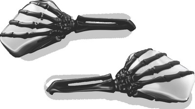 Kuryakyn Skeleton Hand Mirrors Black and Chrome Part 1764 for ...