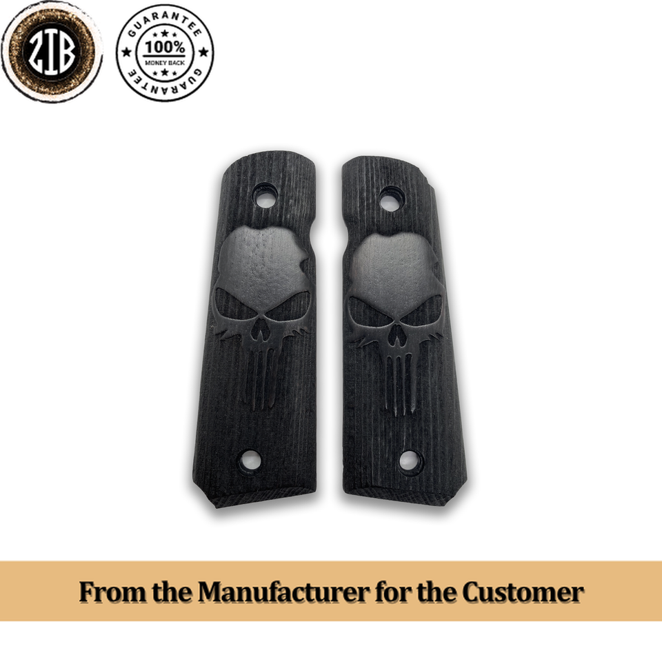 ZIB 1911 Black Skulls Grips for Government & Commander Full Size ...