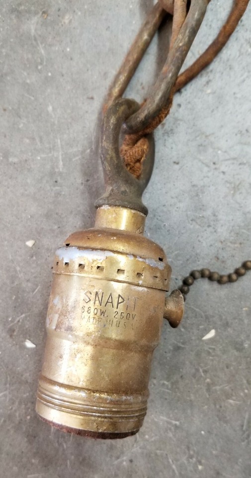 Antique Ceiling Light and Chain Sconces Brass Fixture Salvage with ...