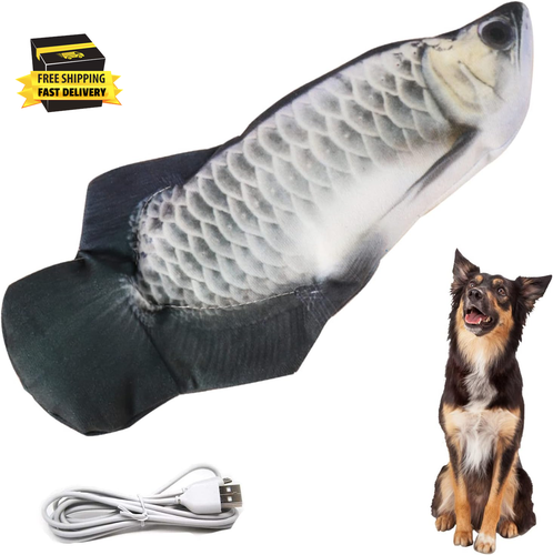 Flopping Fish Electric Moving Dog Fish Toy，Realistic Flopping Fish ...