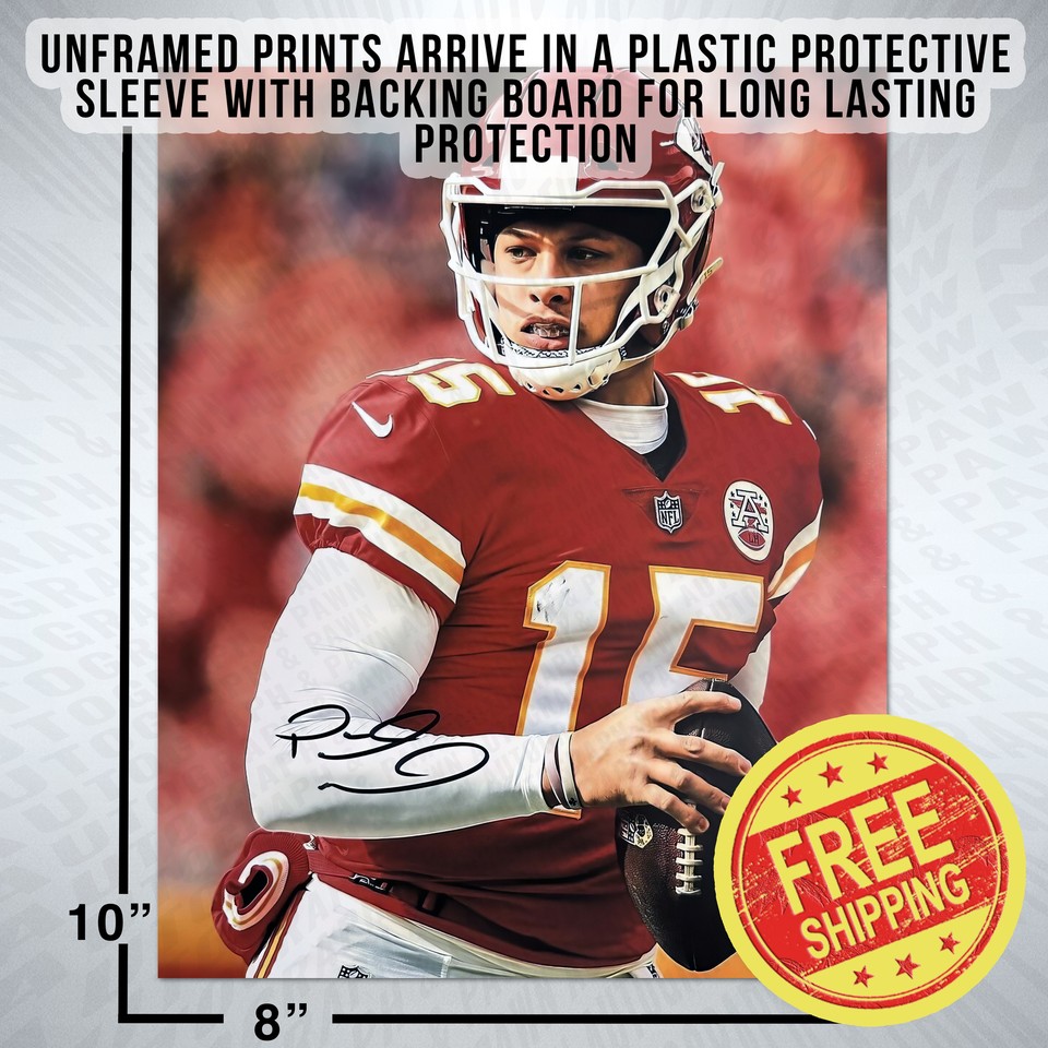 Patrick Mahomes Autograph Reprint Signed 8x10 Photo Signature Poster ...