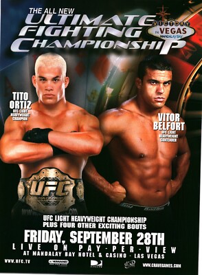 2001 VINTAGE PRINT AD -UFC LIGHT HEAVYWEIGHT BOUT AD TITO ORTIZ VITOR ...