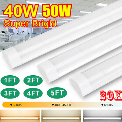 5FT LED Strip Lights Batten Tube Light Office Shop Garage Ceiling Lamp ...