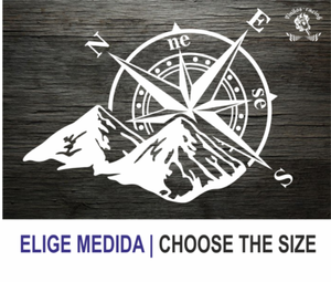 Sticker Vinilo Rosa de los Vientos I Brujula Camper Montaña Mountain ...
