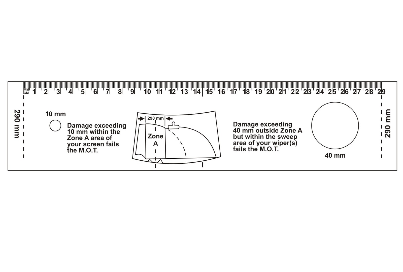 MOT SIGN MOT SIGNS MOT SIGN PACK VOSA MOT WINDSCREEN DAMAGE ASSESSMENT ...