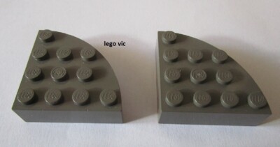 Lego 2577 x2 Brick Round Corner 4x4 Dk Gray Star Wars 10019 HP 4709 MOC ...