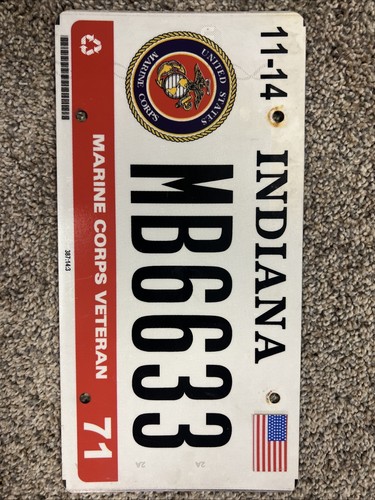 Indiana license plate Marine Corps Veteran | eBay