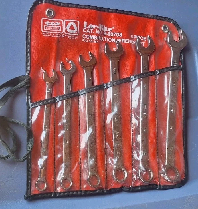 Bonney Tools USA B-80708 Full Polish SAE Combination Wrench Set, 12 ...