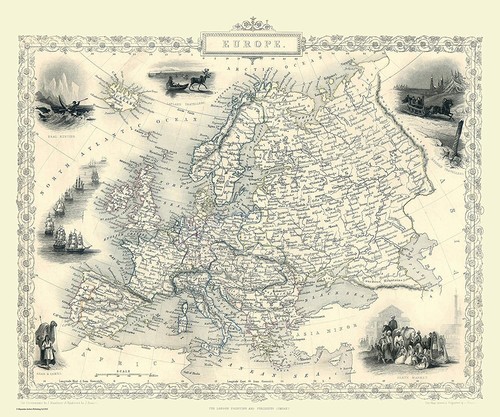 Europe 1851 Map John Tallis 1000 Piece Jigsaw 690mm x 480mm(jg) | eBay