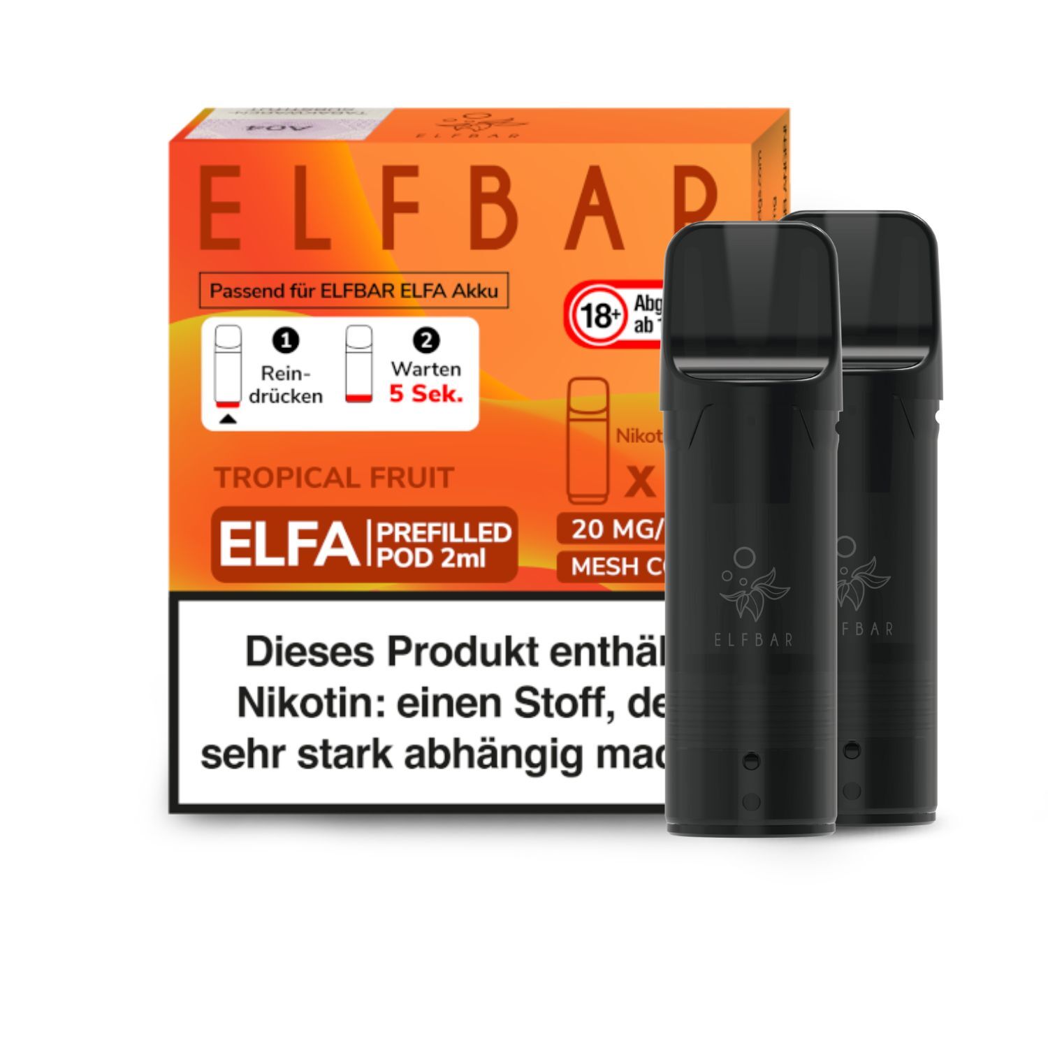 Elfa Elfbar 600 E-Zigaretten Mehrweg Wiederaufladbar Pod-System E ...